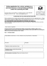 Minor variation to a premises licence or club premises certificate application form | Royal ...